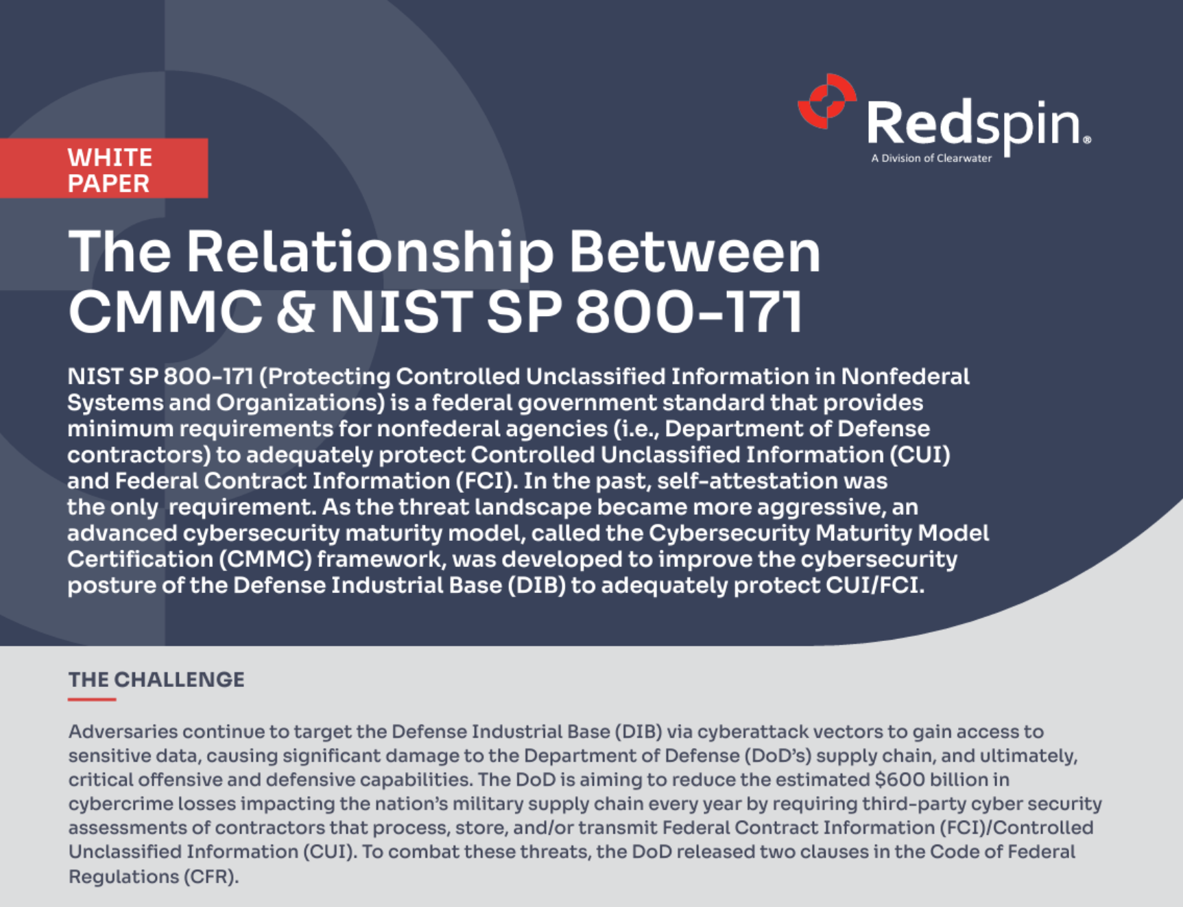 The Relationship Between CMMC & NIST SP 800-171 - Redspin