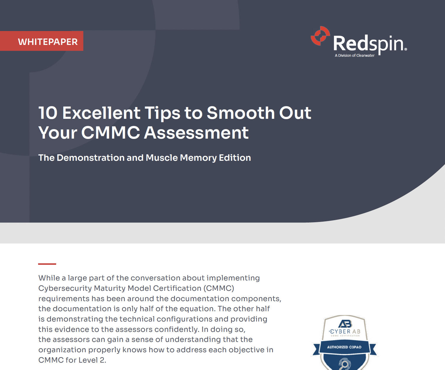 10 Excellent Tips To Smooth Out Your CMMC Assessment - Muscle Memory Edition - Redspin